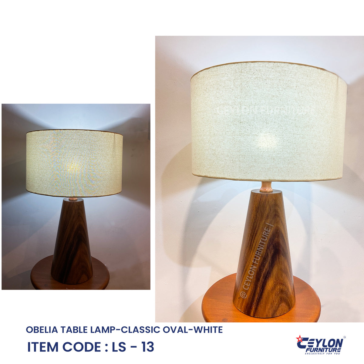 OBELIA TABLE LAMP-CLASSIC OVAL-WHITE – Ceylon Furniture