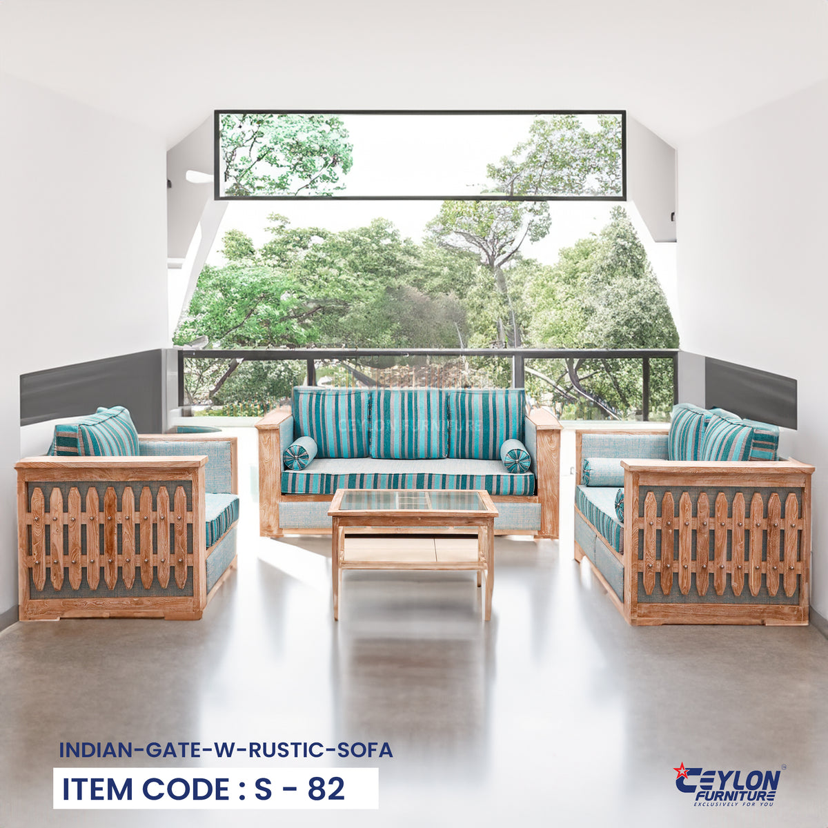 Indian Gate W Rustic Sofa – Ceylon Furniture