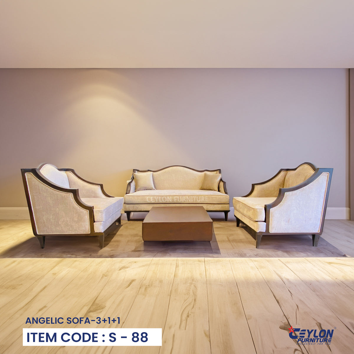 Angelic Sofa 3+1+1 – Ceylon Furniture